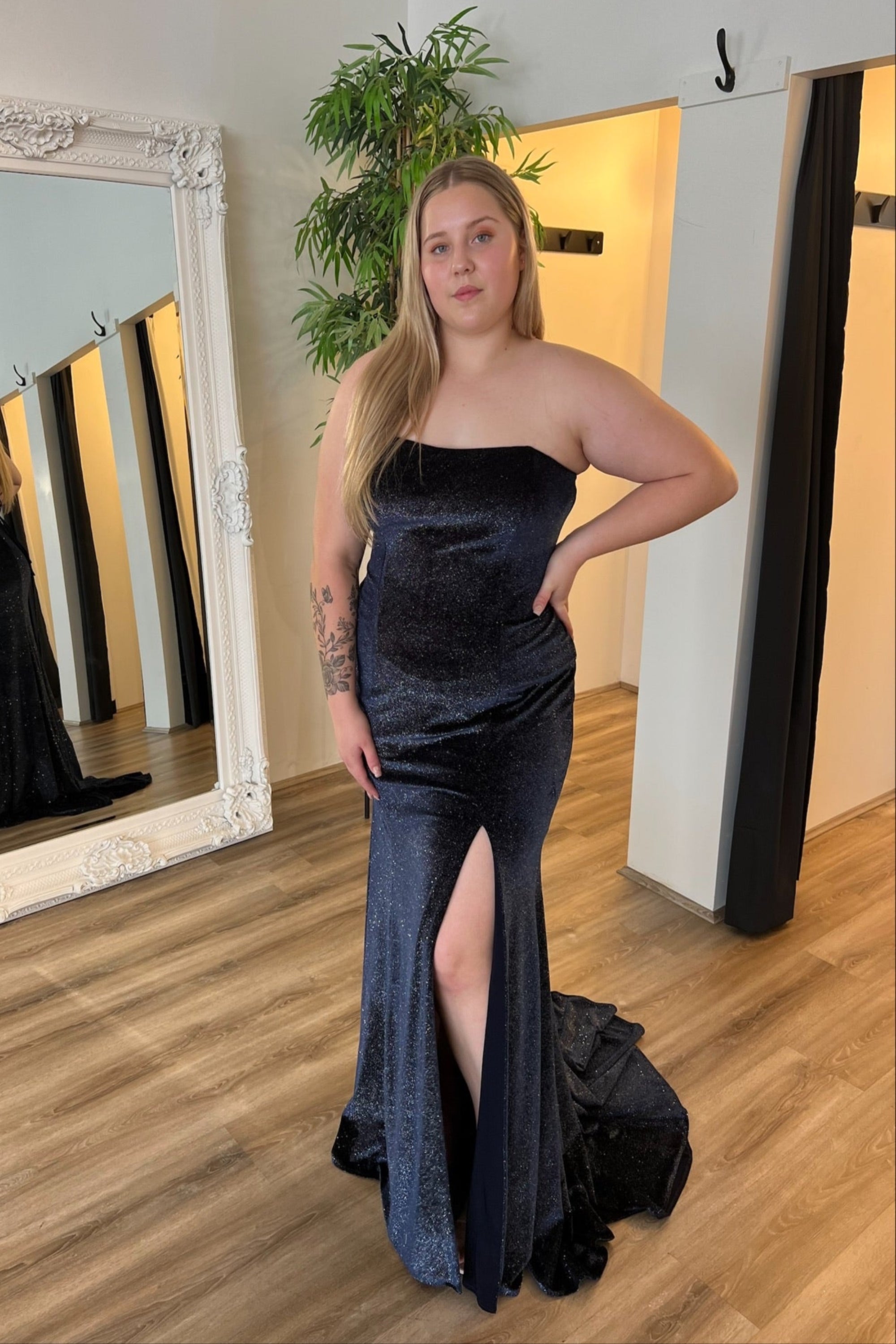 Emma Gown Navy Sparkle – The Gown Gods